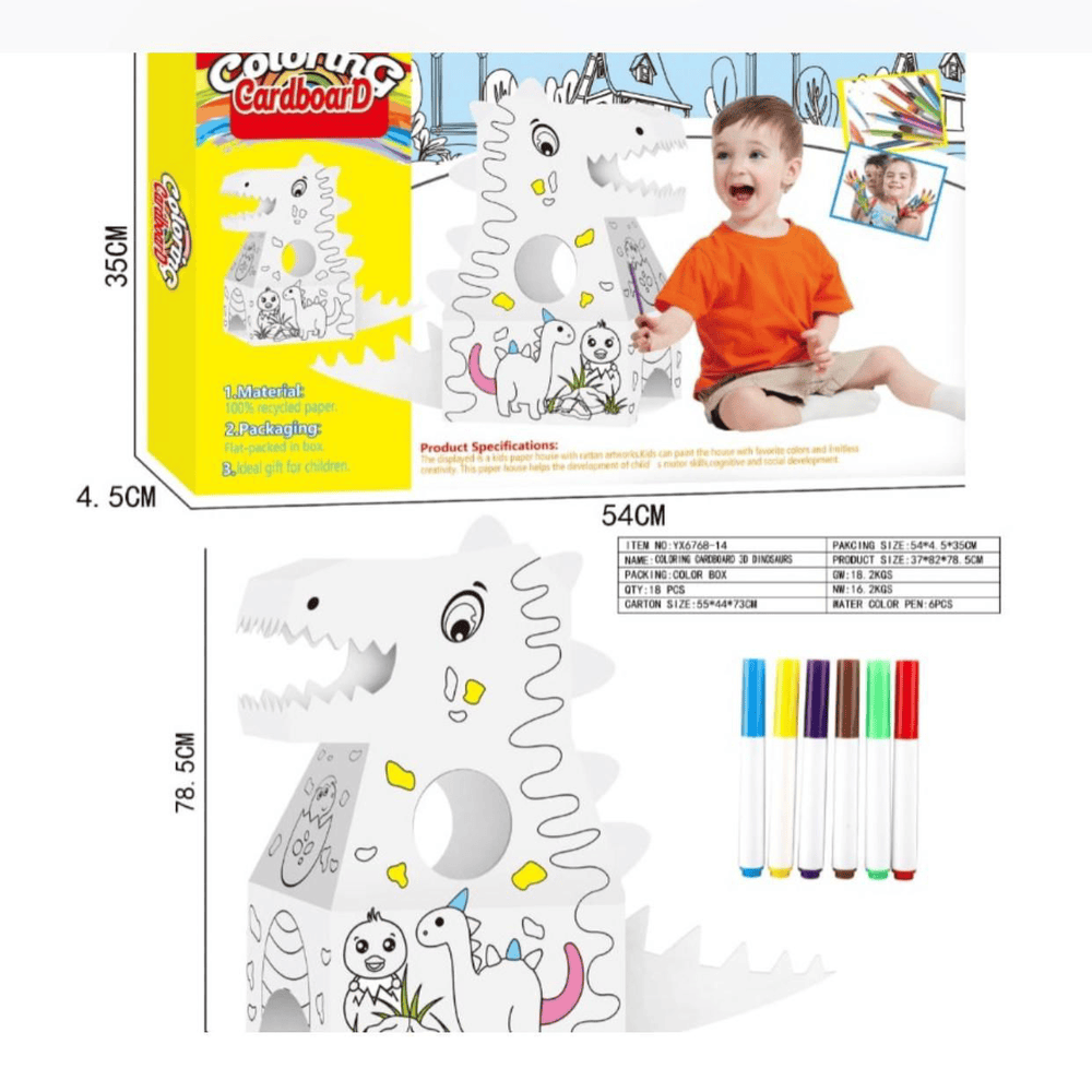 Toy. Dino Coloring Cardboard