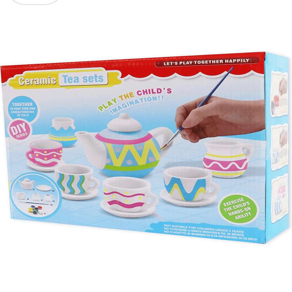 Toy. DIY Ceramic Tea Set 14pcs