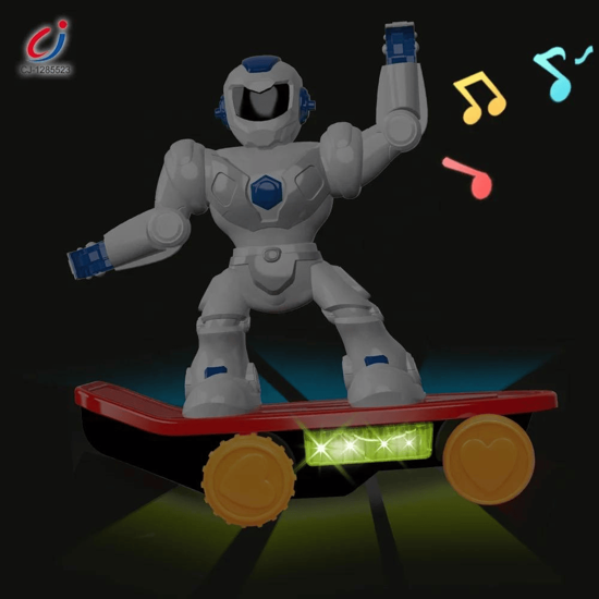 Toy. R/c Stunt Skateboard Robot With Lights and Music