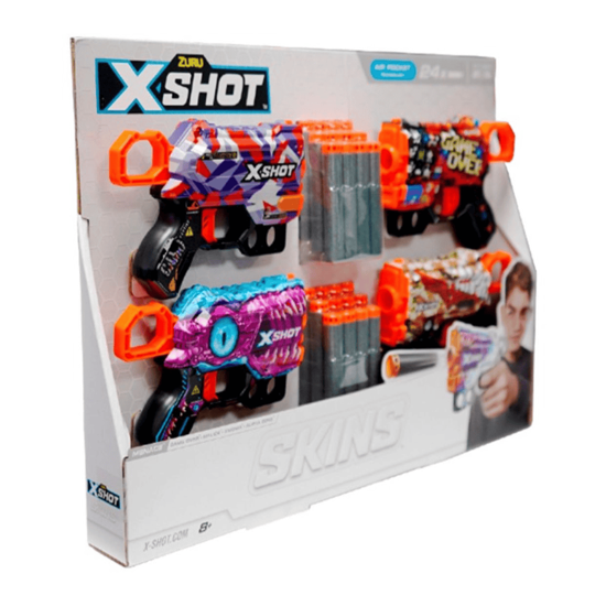 Toy. XSHOT Skins Menace 4Pk (24Darts)