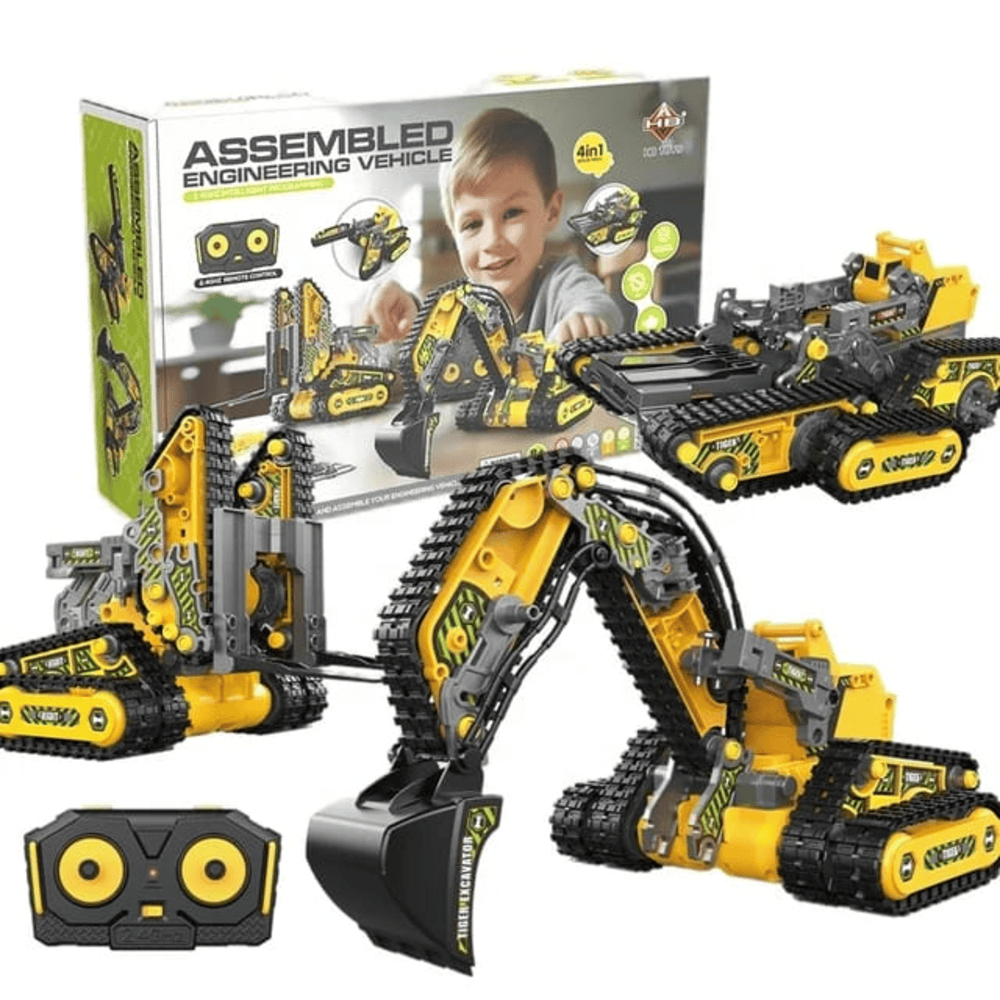 Toy. 4in1 construction kit Remote controlled construction machines 176 ...