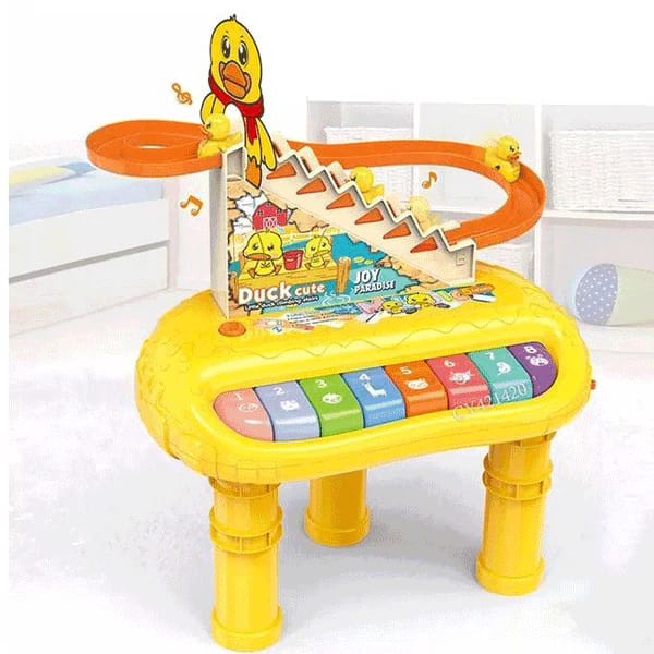 Toy. 2 IN 1 MULTI-FUNCTIONAL PIANO SET & DUCK RACING TRACK