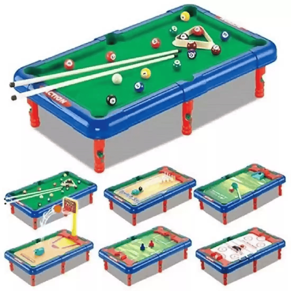 Toy. 7 in 1 Multi-function Mini Billiards & six Other Board Games for Kids