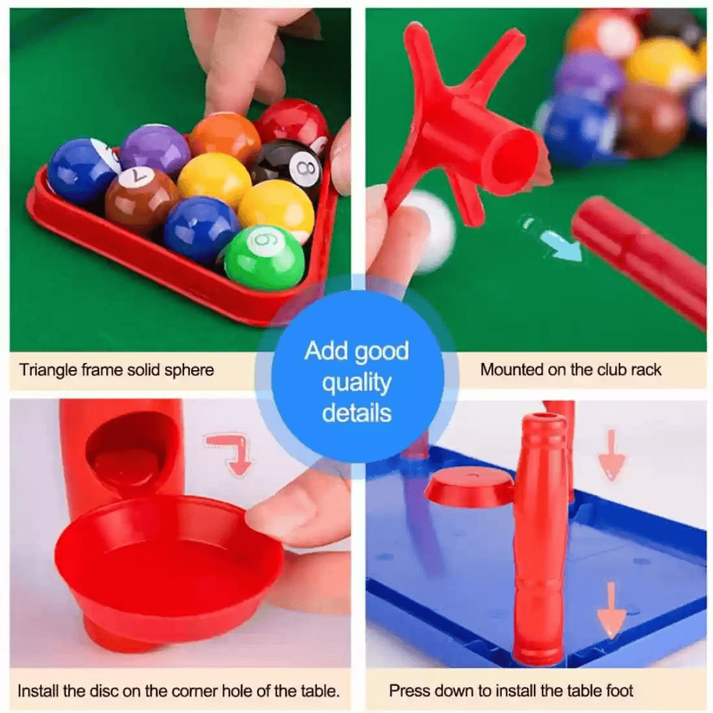 Toy. 7 in 1 Multi-function Mini Billiards & six Other Board Games for Kids