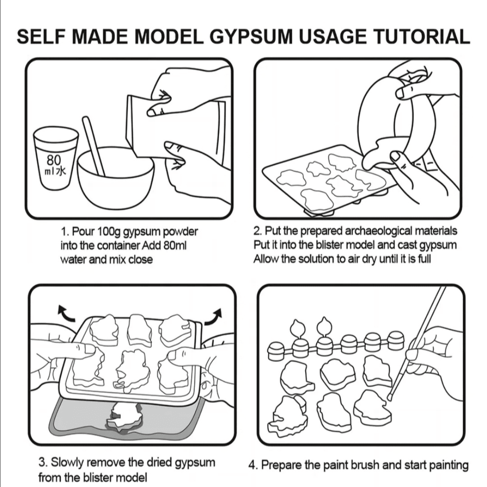 Toy. Making and coloring gypsum shapes