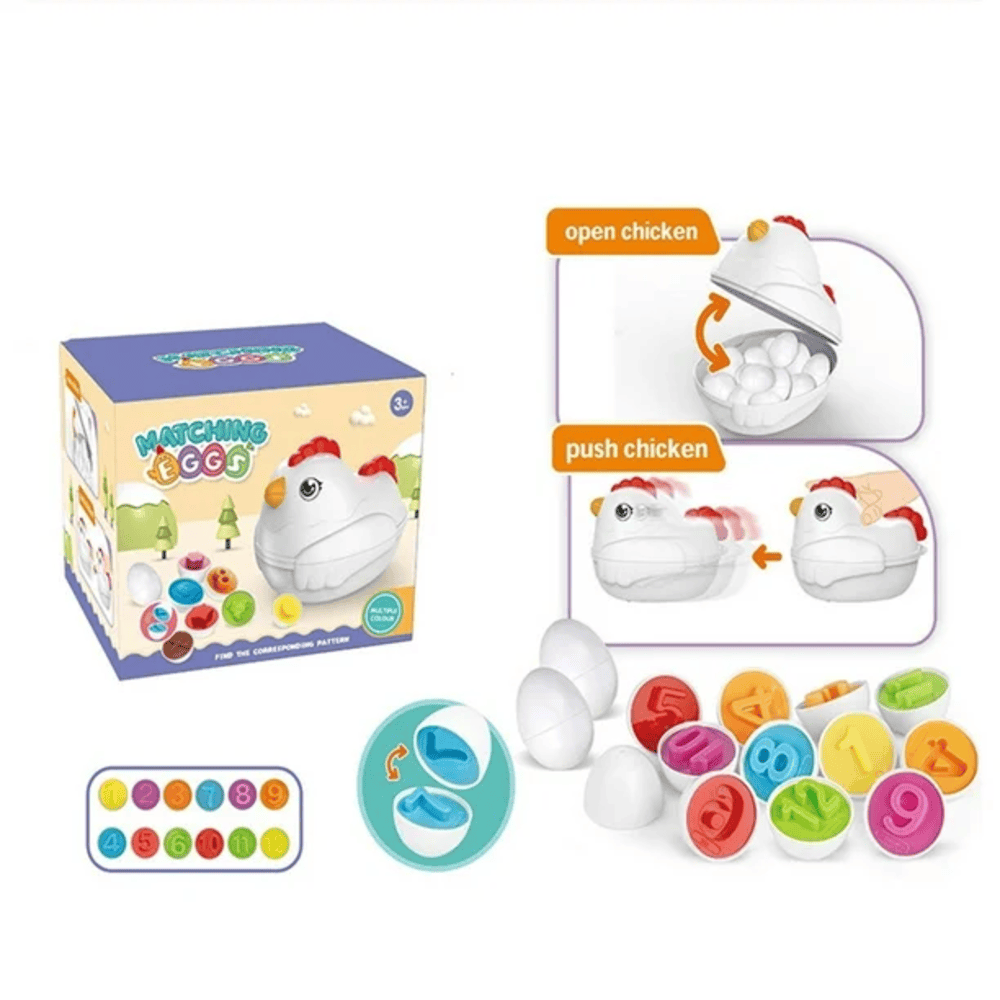 Toy. Egg Toys With Chicken Montessori Colours Matching Set – Assorted ...