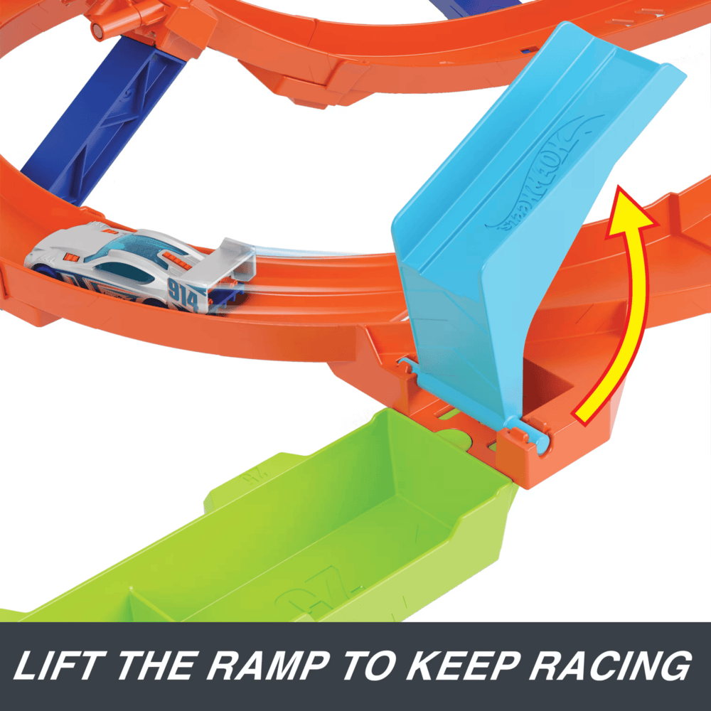 Toy. Hot Wheels Action Loop Cyclone Challenge Track Set With 1:64 Scale Toy Car, Easy Storage