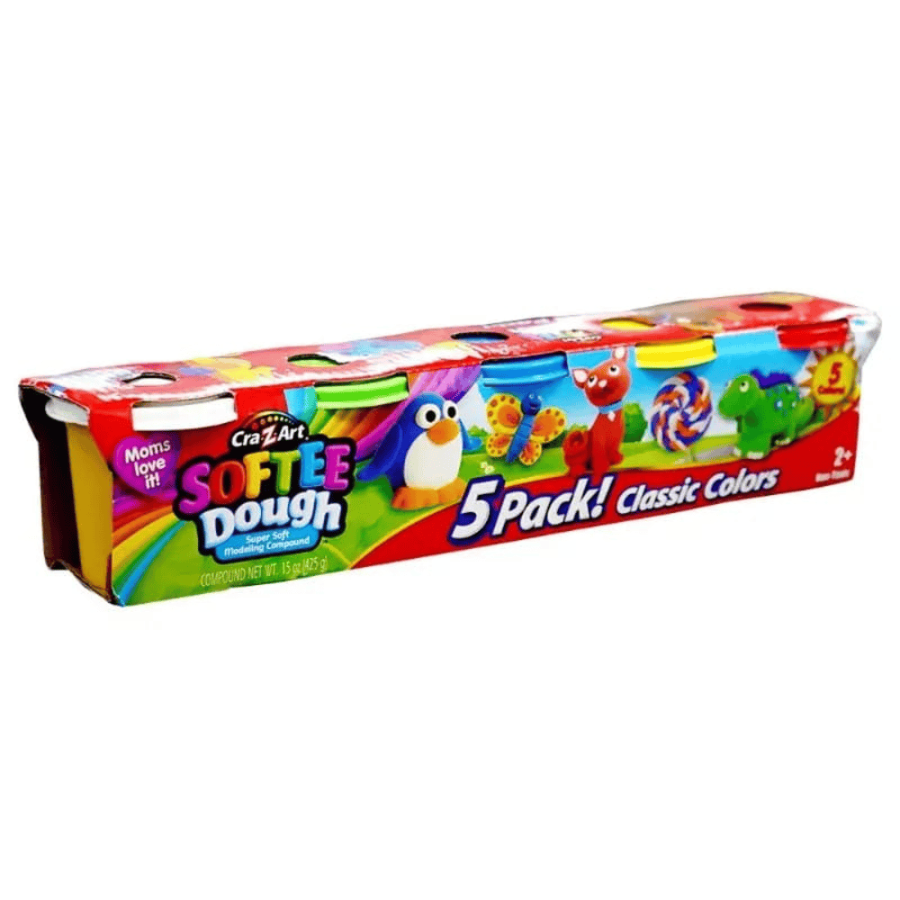 Toy. 5 clay cans in classic colors